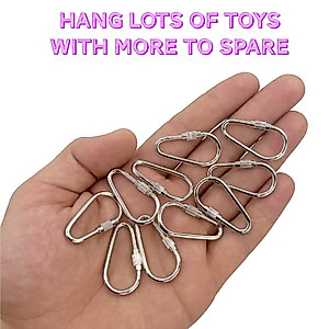 Mandarin Bird Toys by M&M 7010 Pk10 Nickel Plated 1 3/8 Inch Pear Toy Quick Link- Pear Shaped Pet Safe Bird Toy Hanging Links, Classic Design, Long Lasting, Shiny Finish, Hang All Types of Small Toys