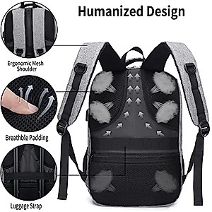 QINOL Travel Laptop Backpack, Business Anti Theft Durable Laptop Backpack with USB Charging Port, Water Resistant College Bag Computer Bag Gifts for Men Women Fits 15.6 Inch Notebook