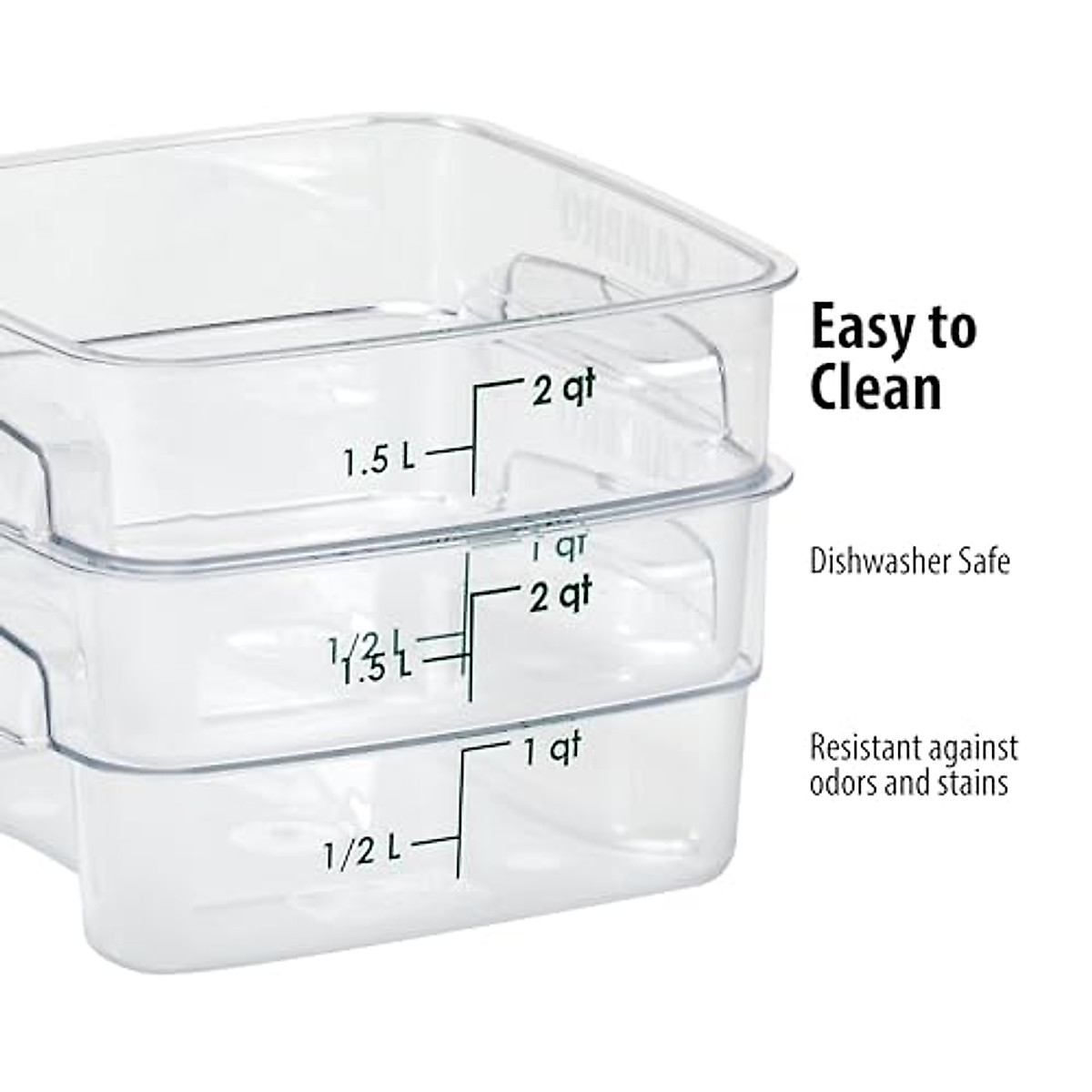 Cambro FreshPro 2Qt Food Storage Container in Clear for Industrial and Kitchen Use, Pantry Organization and Ingredient Freshness