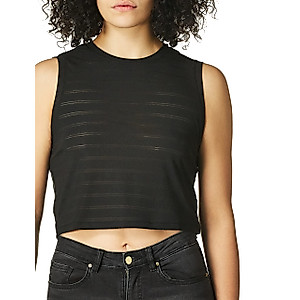 Champion Women's Cropped Muscle Tee, Black, XX-Large