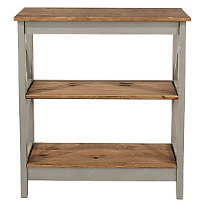 Furniture Dash Wood Shelf Unit 3 Tier Corona Gray