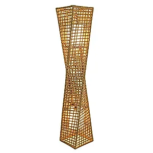Artiva USA Phuket 51" 2-Light Unique Handcrafted Twist Rattan Floor Lamp