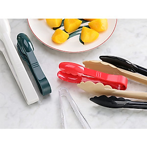 New Star Foodservice 35629 Utility Tong, High Heat Plastic, Scalloped, 9 inch, Set of 12, Beige