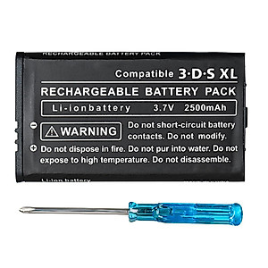 3DS XL Battery Pack, 3.7V 2500mAh Li-ion Battery + Screwdriver for Nintendo 3DS XL Game