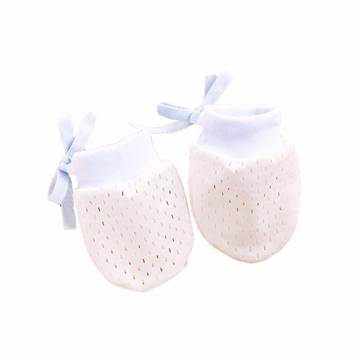 Aijian Pack of 6 Baby Mesh Gloves Cotton No Scratch Mittens for Unisex (3Colors/0-6Months)