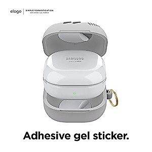 elago GB5 Case Compatible with Samsung Galaxy Buds 2 Pro Case (2022) / Galaxy Buds 2 Case (2021) / Galaxy Buds Pro Case (2021) / Galaxy Buds Live Case (2020) [US Patent Registered] [Light Grey]