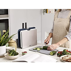 Joseph Joseph Nest Plus 6-Piece Knife and Cutting Board Set, One Size, Silver