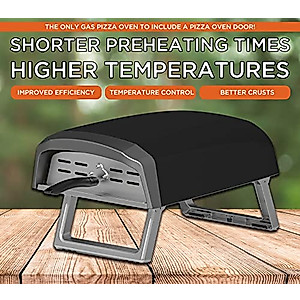 Commercial Chef Pizza Oven Outdoor - Gas Pizza Oven Propane - Portable Pizza Ovens for Outside - Stone Brick Pizza Maker Oven Grill - with Pizza Oven Door, Peel, Pizza Stone, Cutter, and Carry Cover