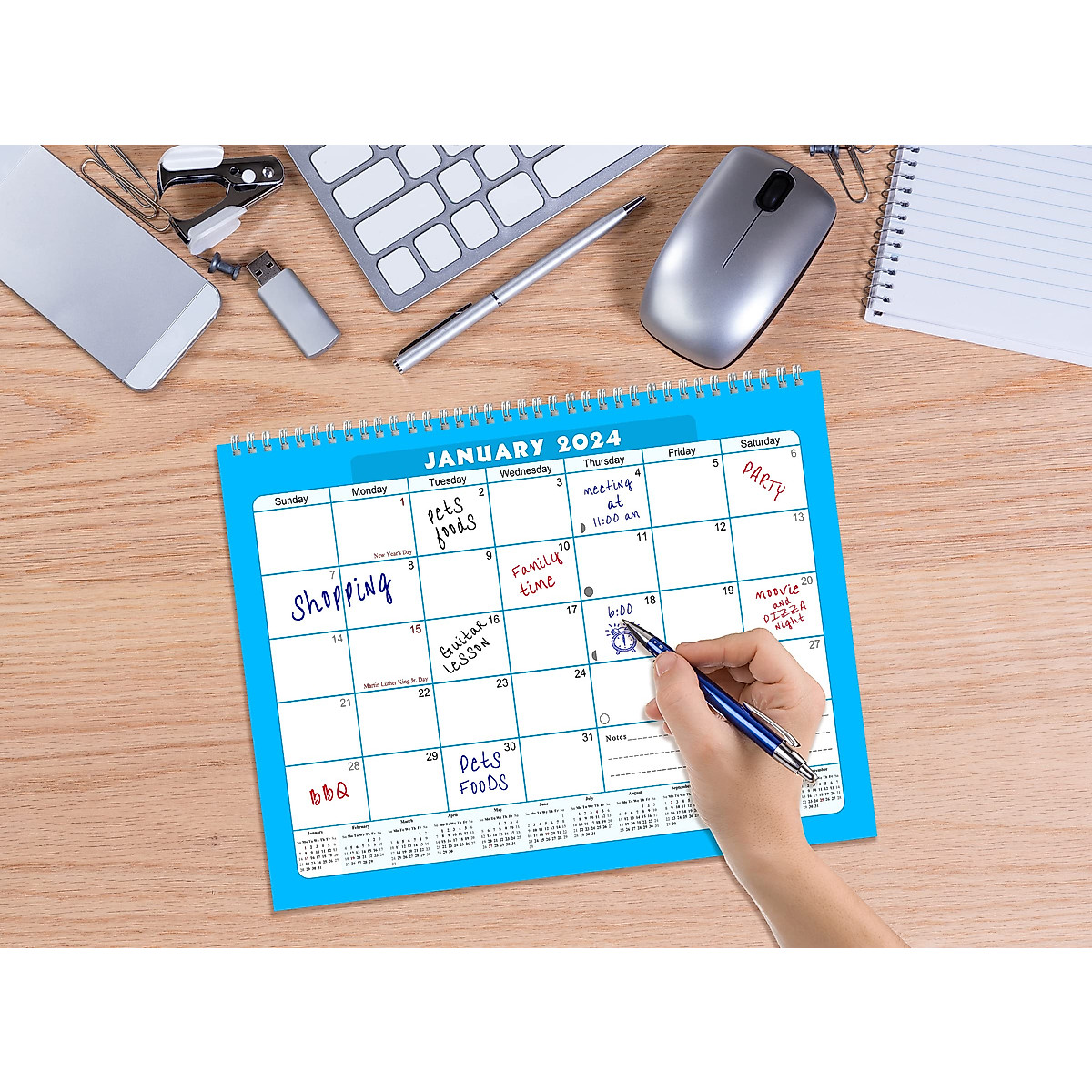 2024 Monthly Desktop/Wall Calendar/Planner - Habit Tracker - Daily, Weekly & Monthly Goal Motivational Habit Tracking Journal Inspirational - (Edition #07)