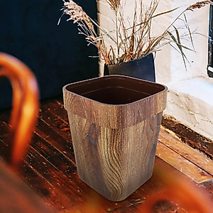 NALsa Retro Imitation Wood Trash can Without lid Waste Paper Basket Wood Grain Trash can Waste Paper Trash can Household Trash can Bath