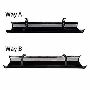 VWINDESK Under Desk 23.5 Inch Mesh Fabric Cable Management Tray, Power Cable Holder, Cord Organizer, Make Wire Tidy for Height Adjustable Desk, Black