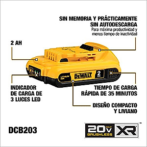 DEWALT 20V MAX Battery, Compact 2.0Ah Double Pack (DCB203-2)
