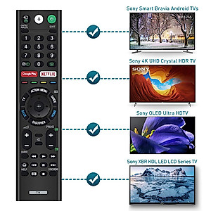 CtrlTV Remote for Sony Smart Bravia Remote, Sony Bluetooth Voice Search Mic Remote and Sony Smart Bravia Android TVs, Sony 4K UHD Crystal HDR TV, Sony OLED Ultra HDTV, XBR KDL Series TV, RMF-TX300U