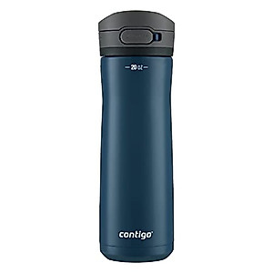 Contigo Jackson Chill 2.0 Vacuum-Insulated Stainless Steel Water Bottle, Secure Lid Technology for Leak-Proof Travel, Keeps Drinks Cold for 12 Hours, 20oz Blueberry