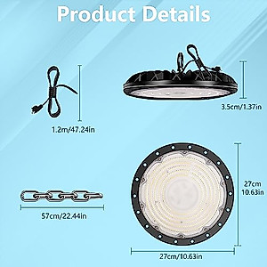 20 Pack 200W UFO LED High Bay Light, 20000LM Non-Dim High Bay LED Shop Light, 6000K Commercial Lights, IP65 Waterproof Industrial Bay Lighting for Shop/Garage/Warehouse/Workshop/Factory/Barn