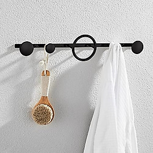 LANGPAI Coat Hooks for Wall Mounted Creative Modern Coat Rack Entryway Storage Hook Metal Row Hooks Hanging Robe & Towel Hooks Brass Matte Black Finished