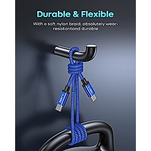 USB C to USB C Cable [3ft, 3-Pack], 60W(3A) Fast Charging USB Type C to Type C Charger Cable Braided Compatible with Samsung S23 S22 S21 S20 Ultra 5G, Pixel 7 6 Pro 6a 5a 4a 5 4, USB-C Laptop & Tablet