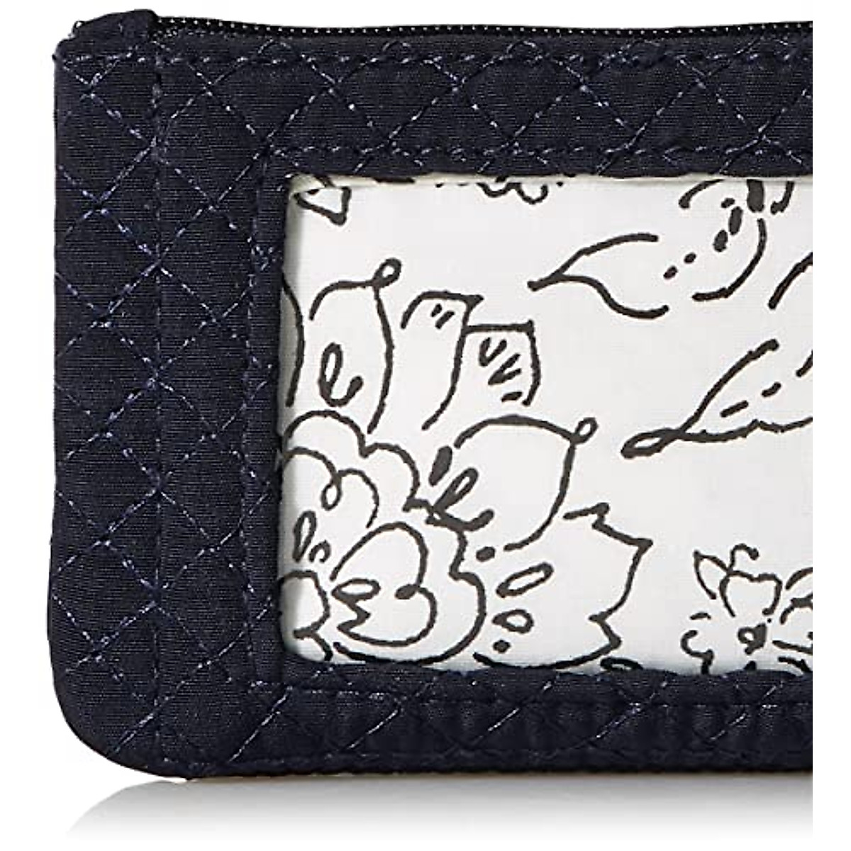 Vera Bradley Women's Microfiber Zip ID Case Wallet, Solid Navy, One Size