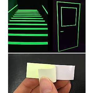 DUOFIRE Glow in The Dark Tape, Luminous Tape Sticker,9.84' Length x 0.47" Width (1.2cmx300cm) High Luminance Glow Removable Waterproof Photoluminescent Glow in The Dark Safety Tape