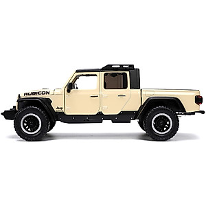 Jada Toys Just Trucks 1:24 2020 Jeep Gladiator Die-cast Car Tan with Tire Rack, Toys for Kids and Adults (32711)