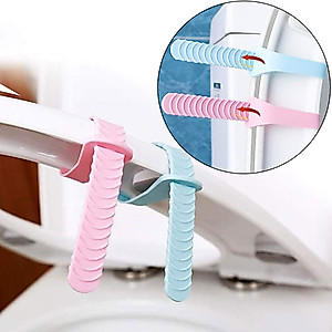 Guojanfon Bathroom Soft Thicker Warmer Stretchable Washable Cloth Toilet Seat Cover Pads (Toilet Seat Lifter Handle,8Pcs/Pack)