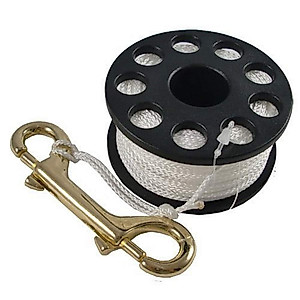 Scuba Choice Scuba Diving Compact Finger Spool, 150', White Line