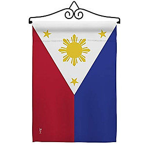 Philippines Garden Flag Set Wall Hanger Regional Nationality Nation International World Country Particular Area Small Decorative Gift Yard House Banner Made in USA 13 X 18.5