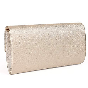 ZHANNI Evening Bag Clutch Purses with Texture for Women Ladies Party Handbag Wedding Bag Prom Clutch (Gold)