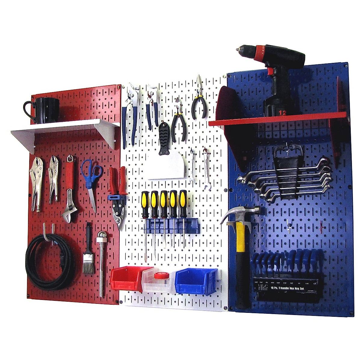 Wall Control Patriot Pegboard Organizer American Made 4ft Metal Pegboard Tool Storage Kit Made in The USA
