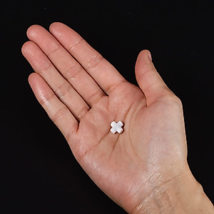 MECCANIXITY Magnetic Stirrer Mixer Stir Bar Rod 10mm(0.39") Cross Shape Coating Magnet White for Laboratory 2Pcs