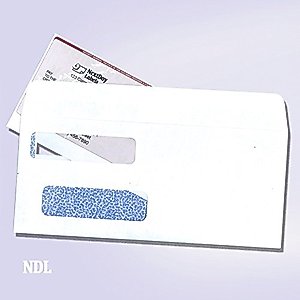 #9 Ready-Seal Double Window Security Tinted Check Envelopes, Compatible for QuickBooks Checks, Sage 100 program, Blackbaud Software ETC, from NextDayLabels, Box of 500