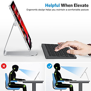 Emetok for iPad Keyboard [Aluminum Base, Big Keycap, Rechargeable], Ultra Slim Bluetooth 5.1 Keyboard for iPad 10th/9th/8th, iPad Pro 11/12.9, iPad Air/Mini/iPhone, Black