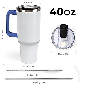 Funny Gothic Skull Insulated Tumbler with Lid And Straw Stainless Steel Travel Coffee Mug 40oz Deep Blue-style
