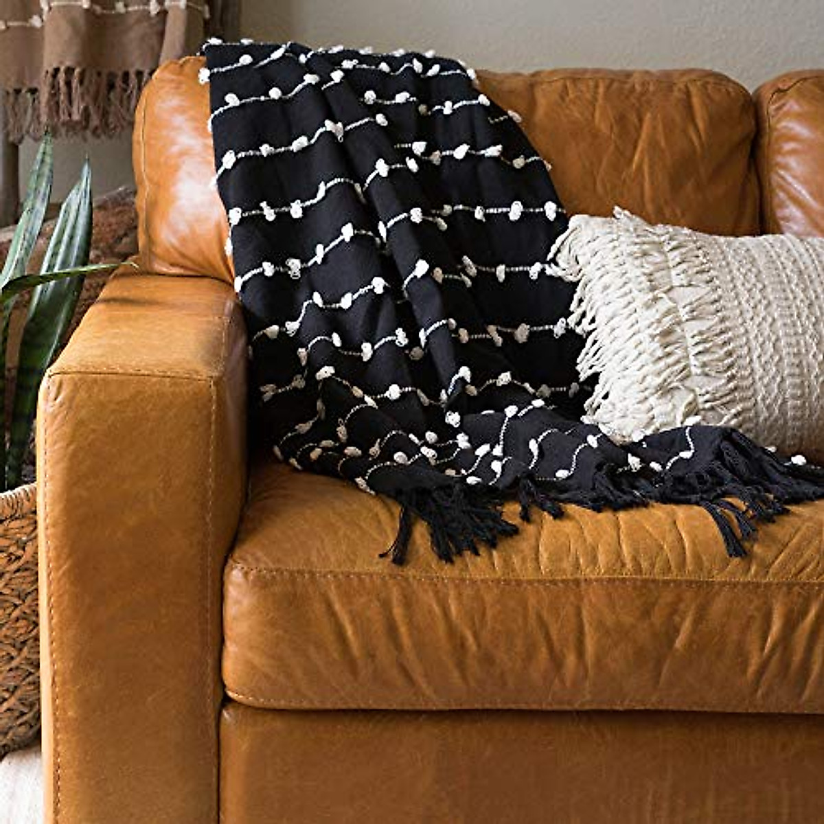 DII Woven Loop Throw Collection, 50x60, Black