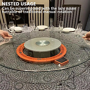 MegLob Universal Electric Lazy Susan Turntable Bearing, Automatic Rotating Table Tray Base, Lazy Susan Parts, Power Bank Lazy Susan Bearing, Nestable with Traditional Lazy Susan Turnable,Black l