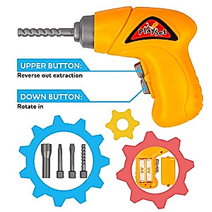 Kids Tool Bench with Electric Drill Toddler Workbench Tools Set for Kids Pretend Play Learning Toy Tool Set, Indoor & Outdoor Toys for 2 Year Old Boys Toy