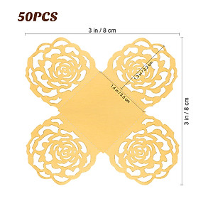 TOYANDONA 50Pcs Paper Truffle Wrappers Truffle Wrap Liners, Small Flared Paper Baking Cups Cupcakes Muffin Case Trays for Baby Shower Wedding Birthday