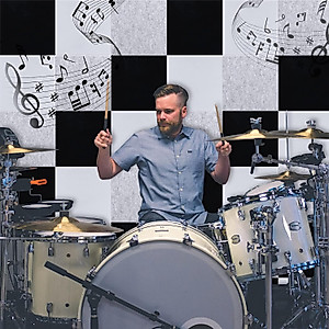 18 Pack White Acoustic Panels 12"X12"X 0.4"Soundproof Wall Panels Wall Decoration Sound Absorbing Panel High-Density Sound Deadening Panels Acoustic Treatment Panel For Home Studio