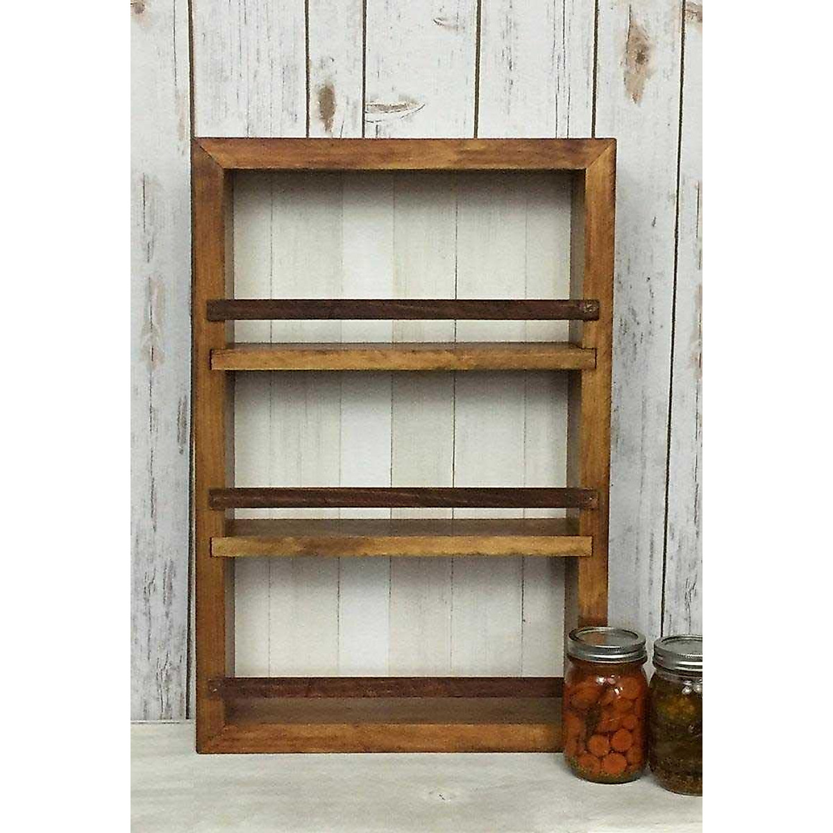 Mansfield Cabinet No. 101 - Solid Wood Spice Rack Cabinet Early American/Farmhouse Red paint