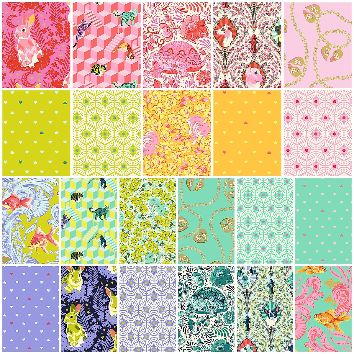 Besties Fat Quarter Bundle (22 Pieces) by Tula Pink for FreeSpirit (FB4FQTP.Besties)