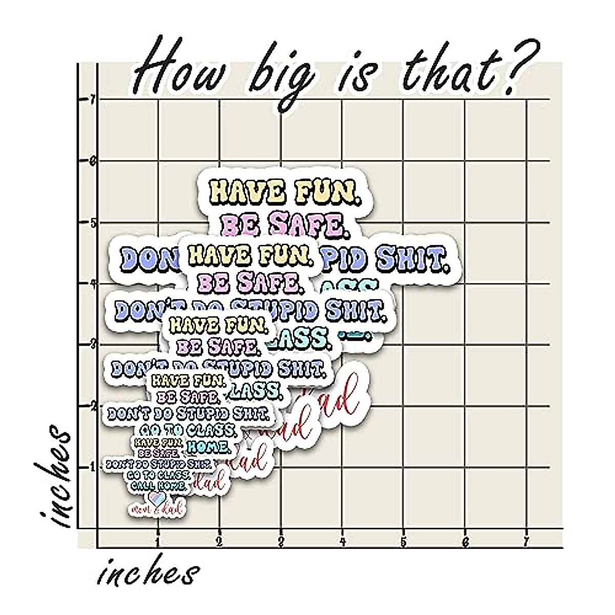 Miraki Don't Do Stupid Sh*t Love Mom Sticker, Funny Graduation Sticker, Mom Love Dad Sticker, Water Assitant Die-Cut Vinyl Funny Decals for Laptop, Phone, Water Bottles, Kindle Sticker