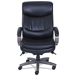 La-Z-Boy Woodbury Big/Tall Executive Chair, Supports Up to 400 Lb, 20.25" to 23.25" Seat Height, Black Seat/Back, Weathered Gray Base