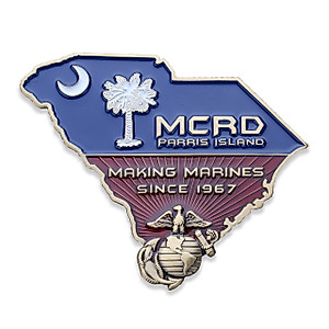 USMC Parris Island Challenge Coin - MCRD Marine Corps Recruit Depot Military Coin - Challenge Coin Designed by Marines for Marines! Officially Licensed