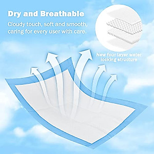 REFLYAWAY Baby Disposable Changing Pads - Soft Non-Woven Fabric (25 Pads) Underpads 13 x 18 Inches Ultra Absorbent Waterproof Protective Pee Pads for Babies, Kids, Adults, Elderly（Small Blue）