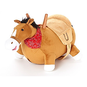 WALIKI Bouncy Horse Hopper | Inflatable Hopping Horse for Kids | Cowboy Rodeo Jumping Horse Toy for Ages 2, 3, and 4 | Soft Plush Cover | Fun Ride-On Bounce Horse