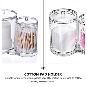 Cabilock Cotton Swab Holder Transparent Conjointed Cotton Swabs Storage Box Makeup Cotton Pads Box Toothpick Cass Cosmetic Organizer Holder for Home Bathroom Washroom Supplies Bathroom Containers