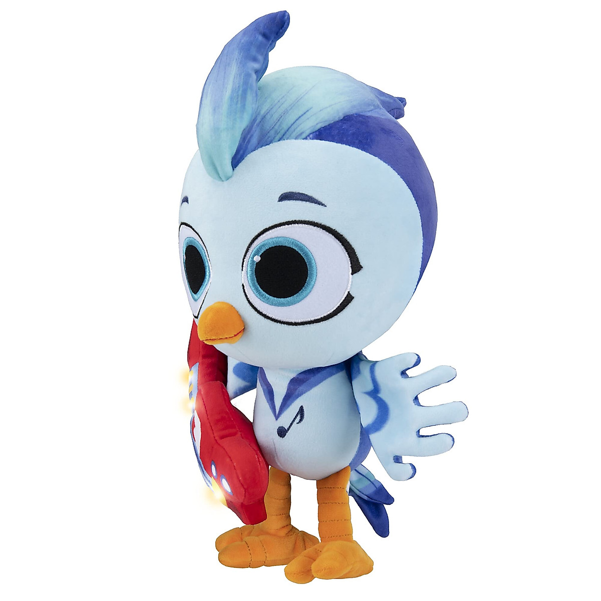 Do, Re & Mi Deluxe Feature Plush - 10-Inch ‘Mi’ The Blue Jay Plush with Lights and Sounds, with Attached Guitar - Amazon Exclusive