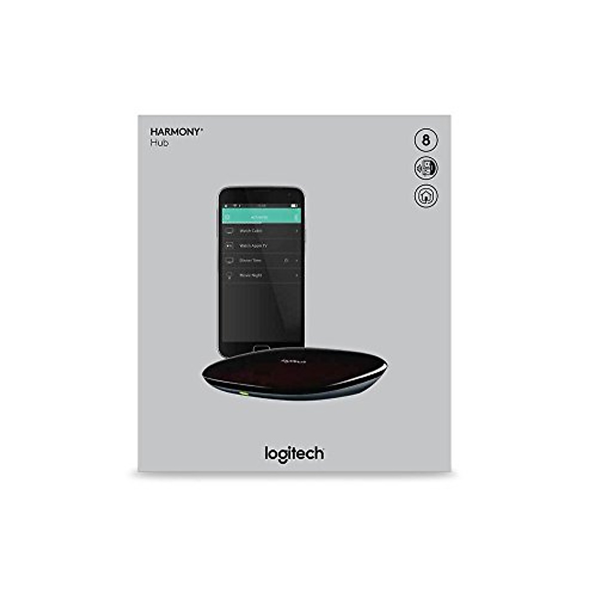 logitech 915-000238 Harmony Home Hub for Smartphone Control of 8 Home Entertainment and Automation Devices (Renewed)