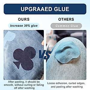 Azobur Iron on Patches for Clothing Repair, 8 Pcs Jean Patches for Inside and Outside, Sew on Iron on Denim Patches for Jeans Kits 5"x 8"（Eight Colors）