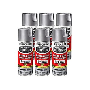 Rust-Oleum 292326 Automotive Universal Touch-Up Spray Paint, 11 oz, Metallic Silver
